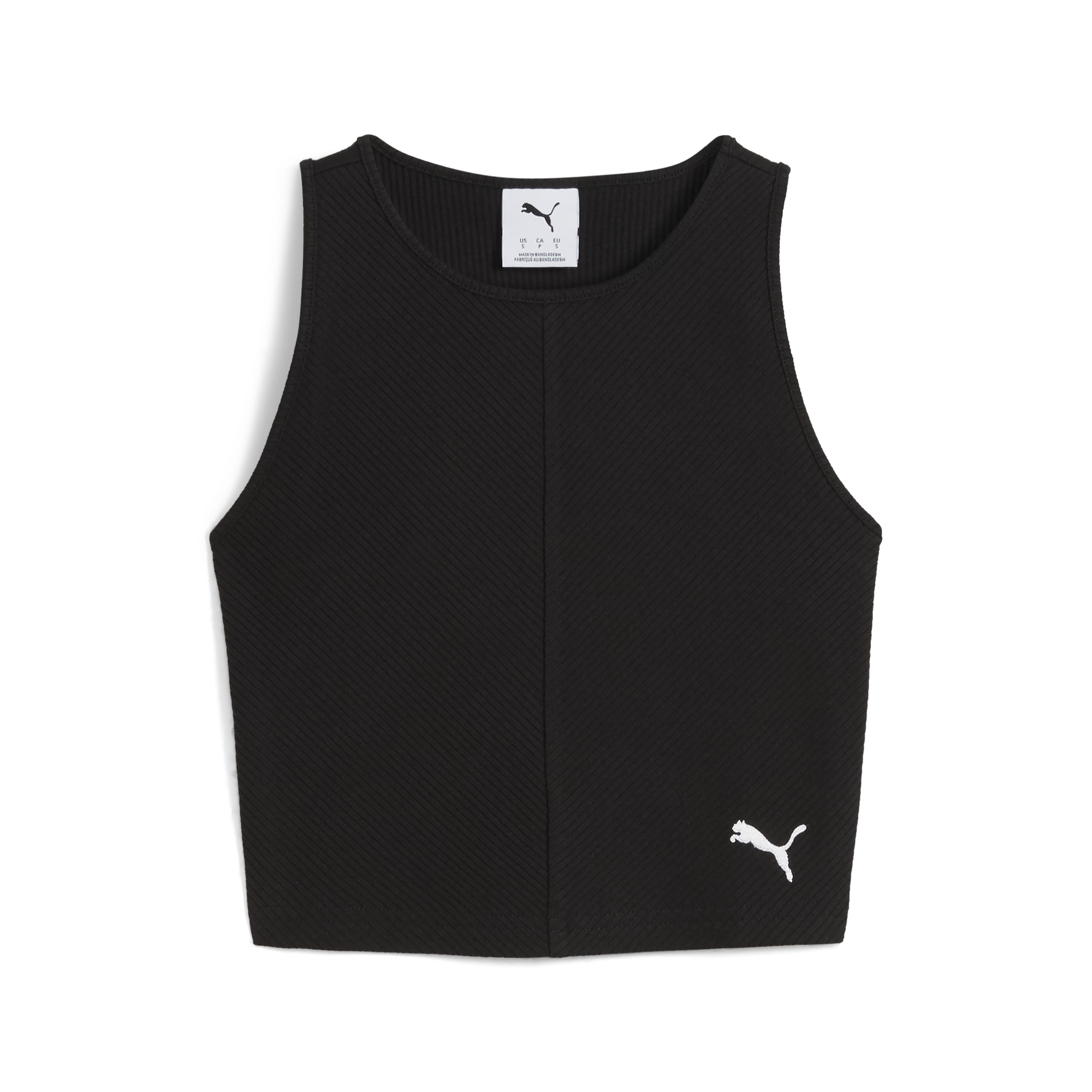 Женский топ PUMA WARDROBE ESS Ribbed Crop Top цвет черный арт 62976501 ...
