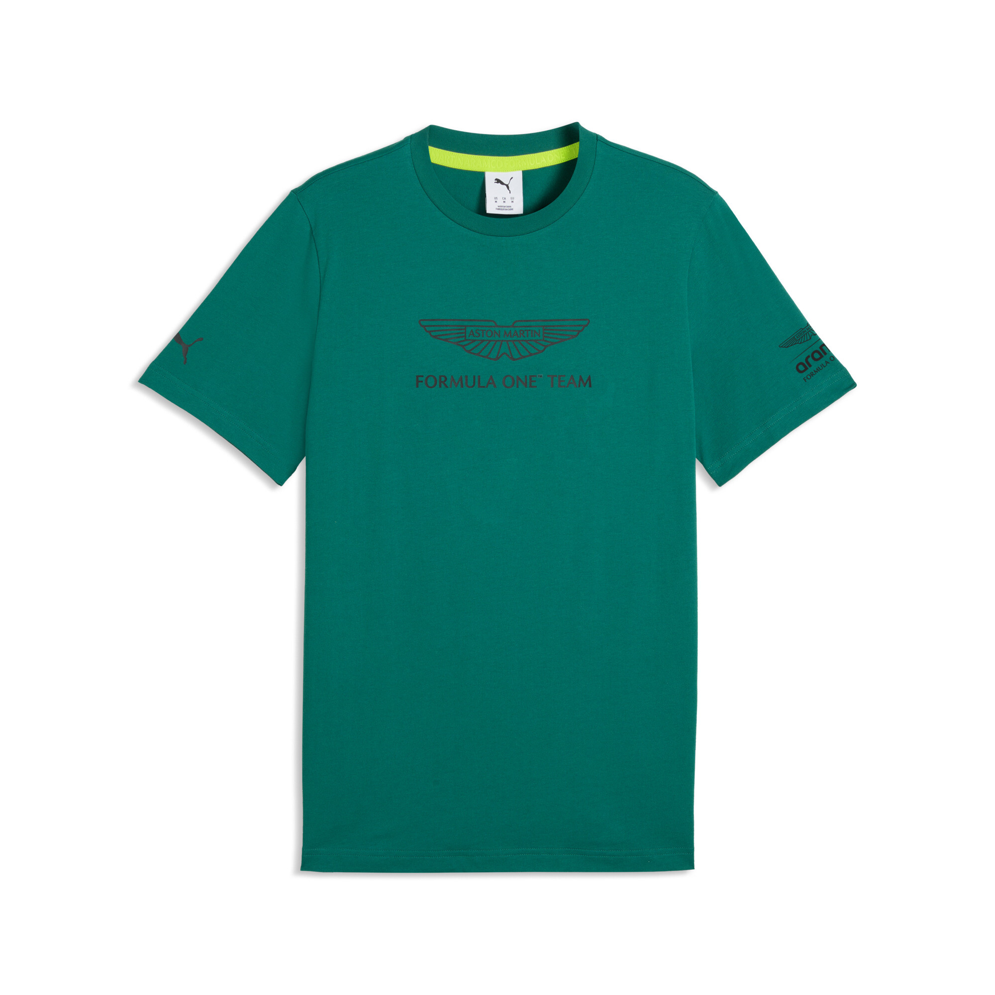 Мужская футболка PUMA Aston Martin F1 Big Logo Tee цвет зеленый арт ...