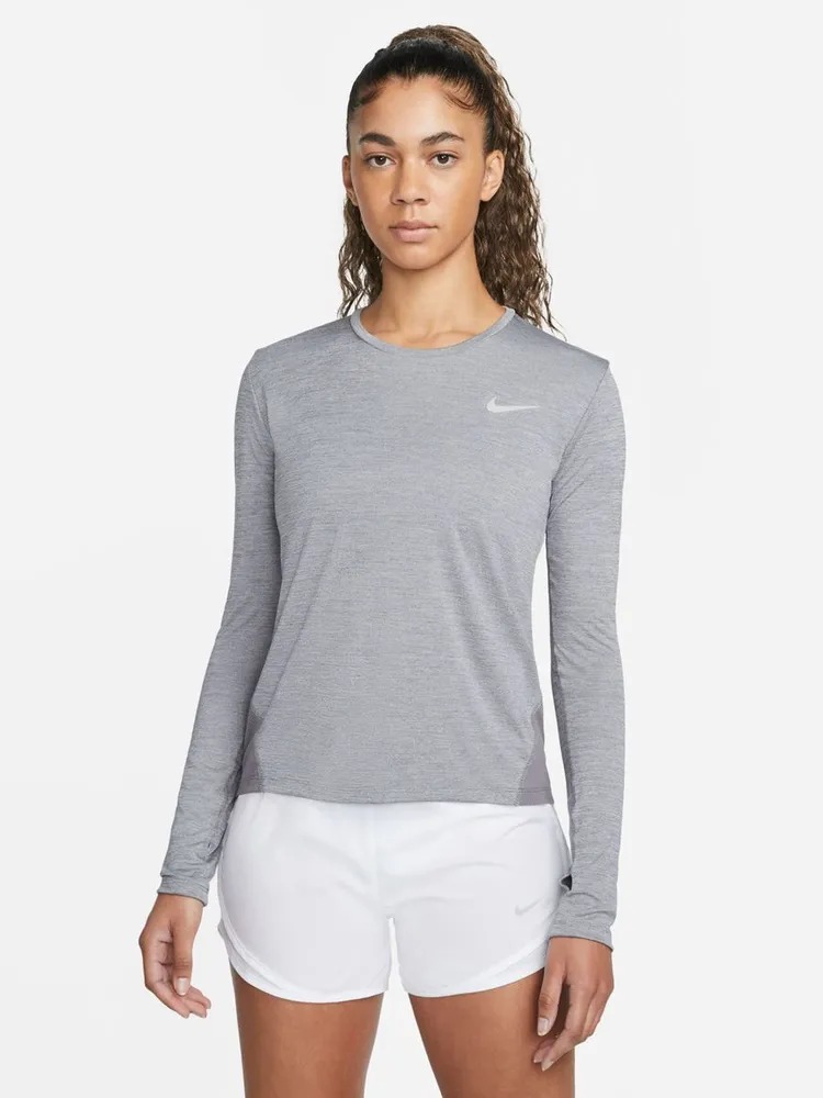 Женский лонгслив Nike W NK DF MILER TOP LS NFS цвет серый DJ0953-056 ...