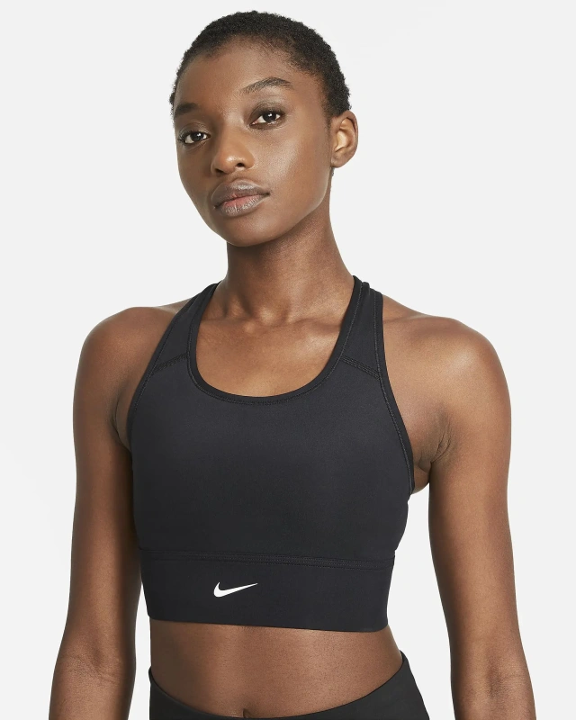Женский топ-бра Nike DF SWSH LL BRA цвет черный арт CZ4496-010 - купить ...
